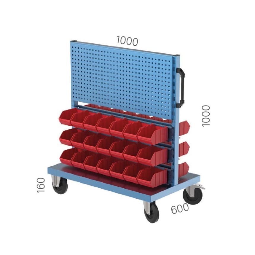 4540 - BIDIRECTIONAL LINBIN-STAND PEGBOARD, WHEELS - Koçel