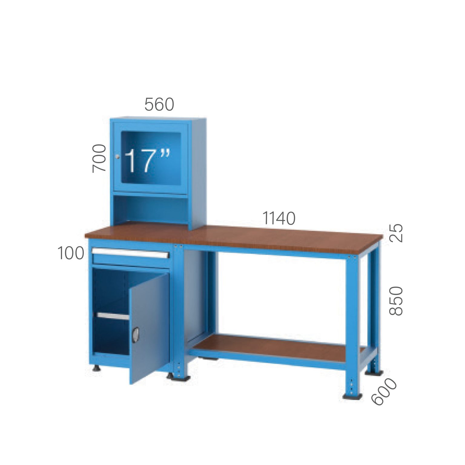 7422 – SINGLE DRAWER PC CABINET WITH WORKBENCH - Koçel