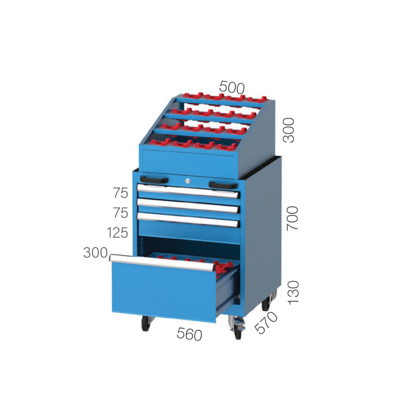 2750 - CNC CART WITH 28 CNC MORSE HOLDER 4 DRAWERS - Koçel