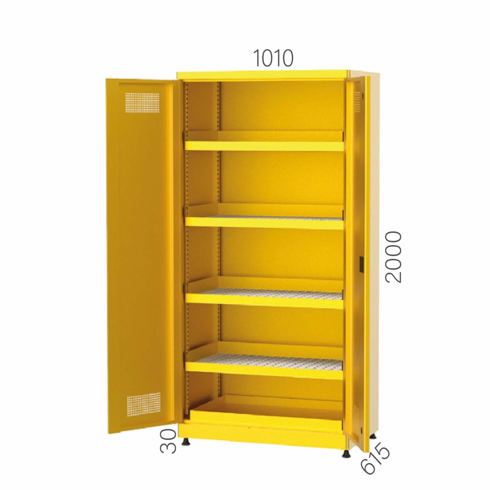 7470 – CHEMICAL STORAGE CABINET WITH 4 GRATE SHELVES - Koçel