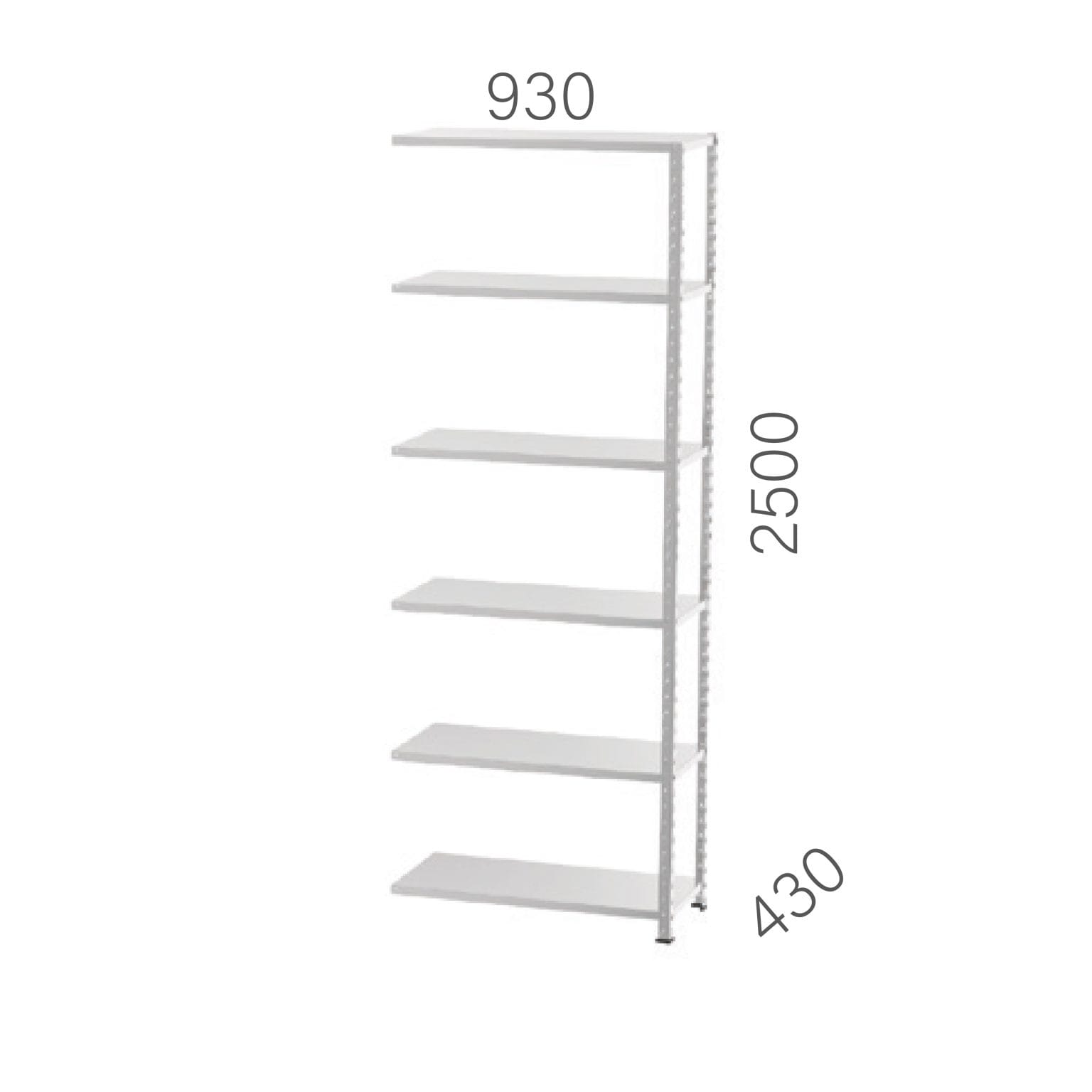 26943-1 - GALVANIZED METAL SHELF EXTENSION UNIT WITH 6 SHELVES ...
